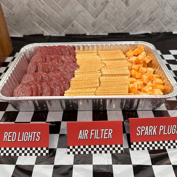 Checkered Party Food Label - Etsy