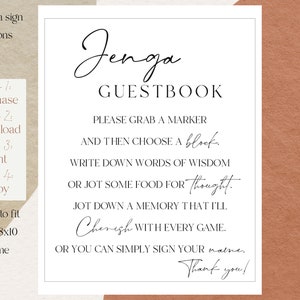 Jenga Guestbook Sign Graduation Party Birthday Party Celebration Any ...