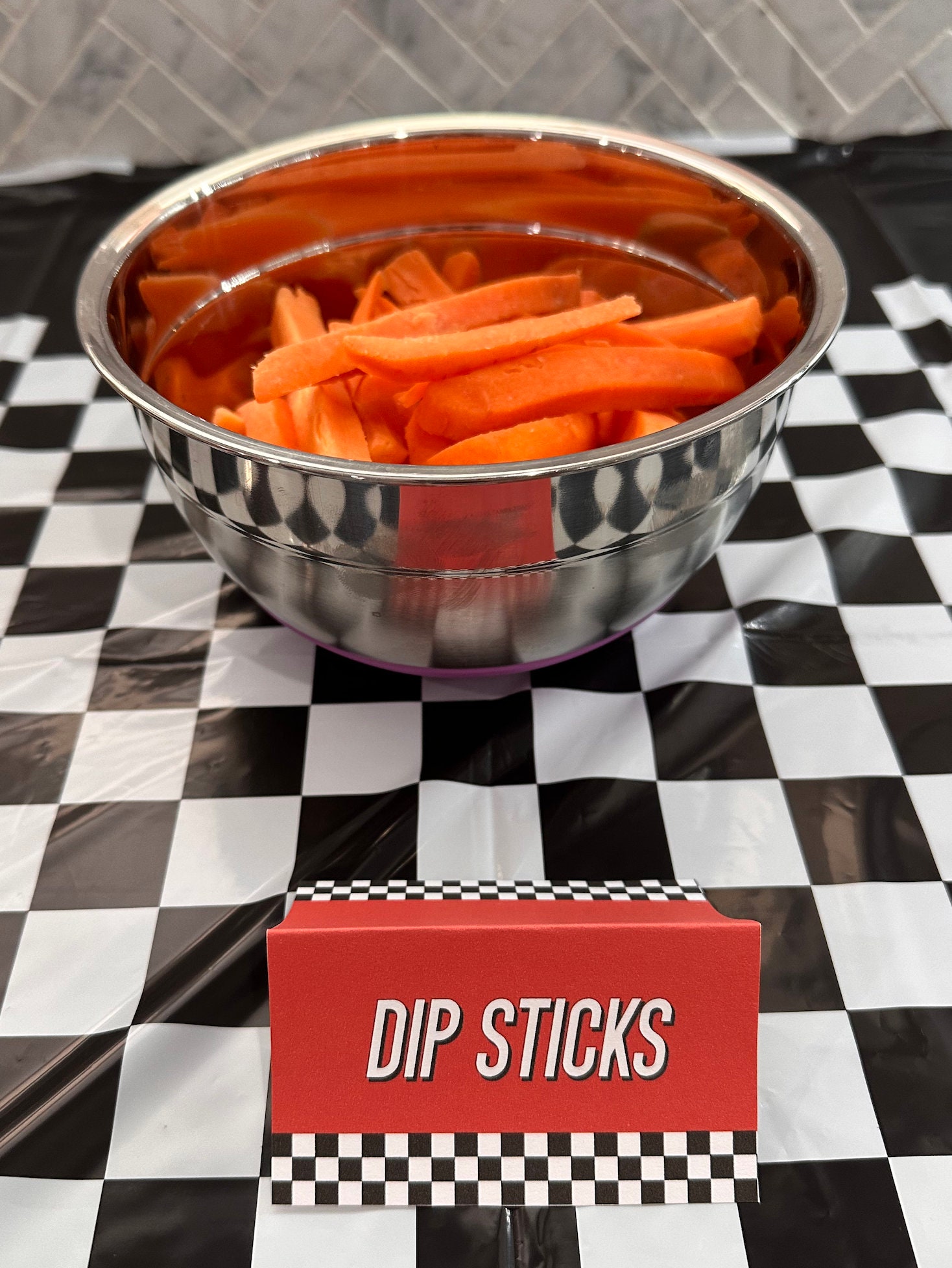 Car Themed Editable Food Labels Template | Red Checkered | Black White ...