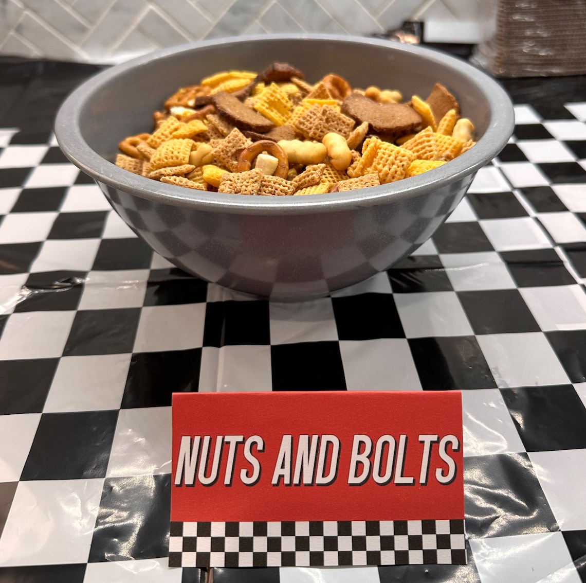 Car Themed Editable Food Labels Template | Red Checkered | Black White ...