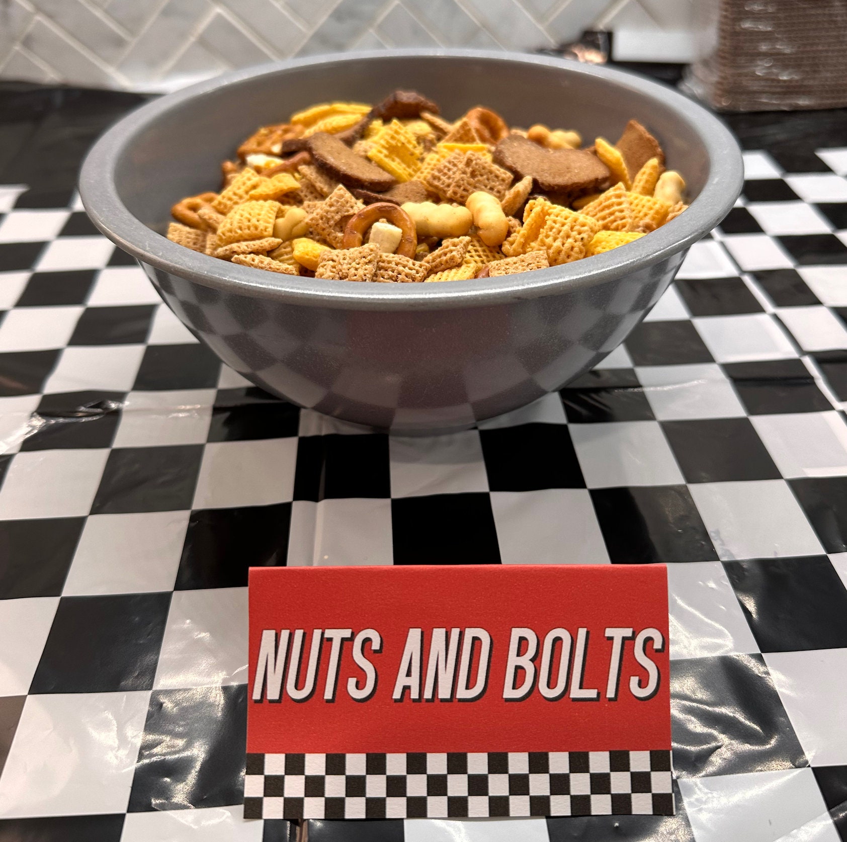 Car Themed Editable Food Labels Template | Red Checkered | Black White ...