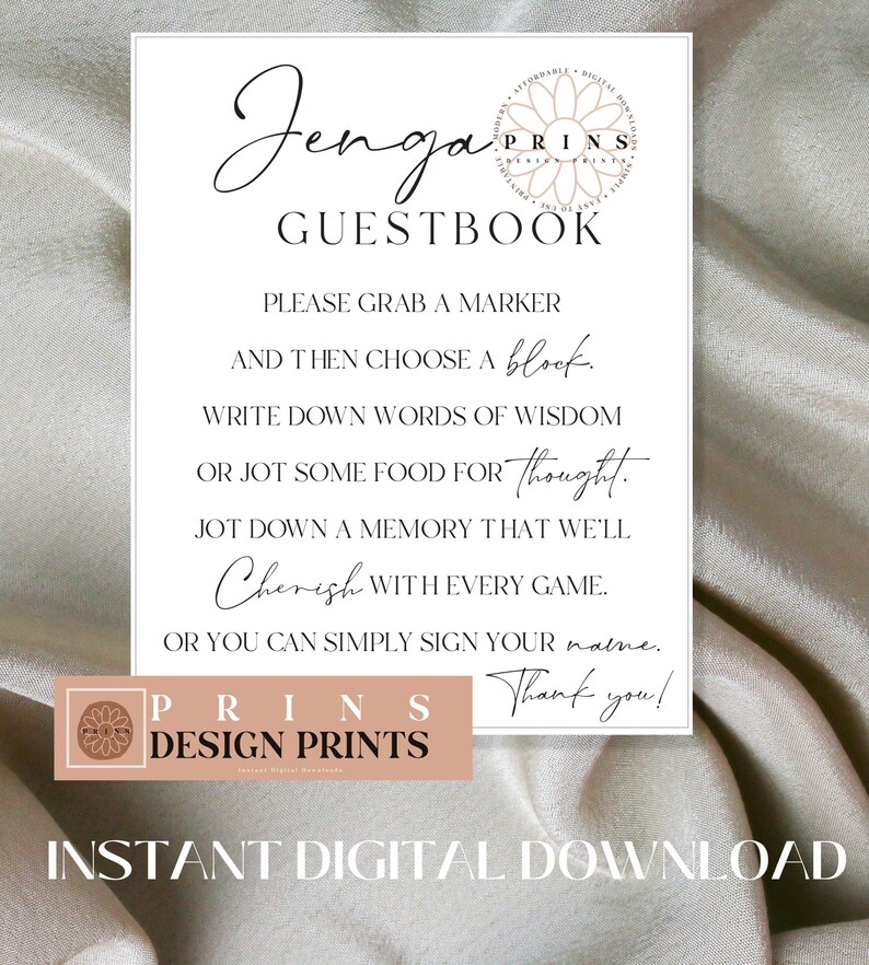 Jenga Wedding Guestbook Sign, Marriage Advice (digital Download) - Etsy