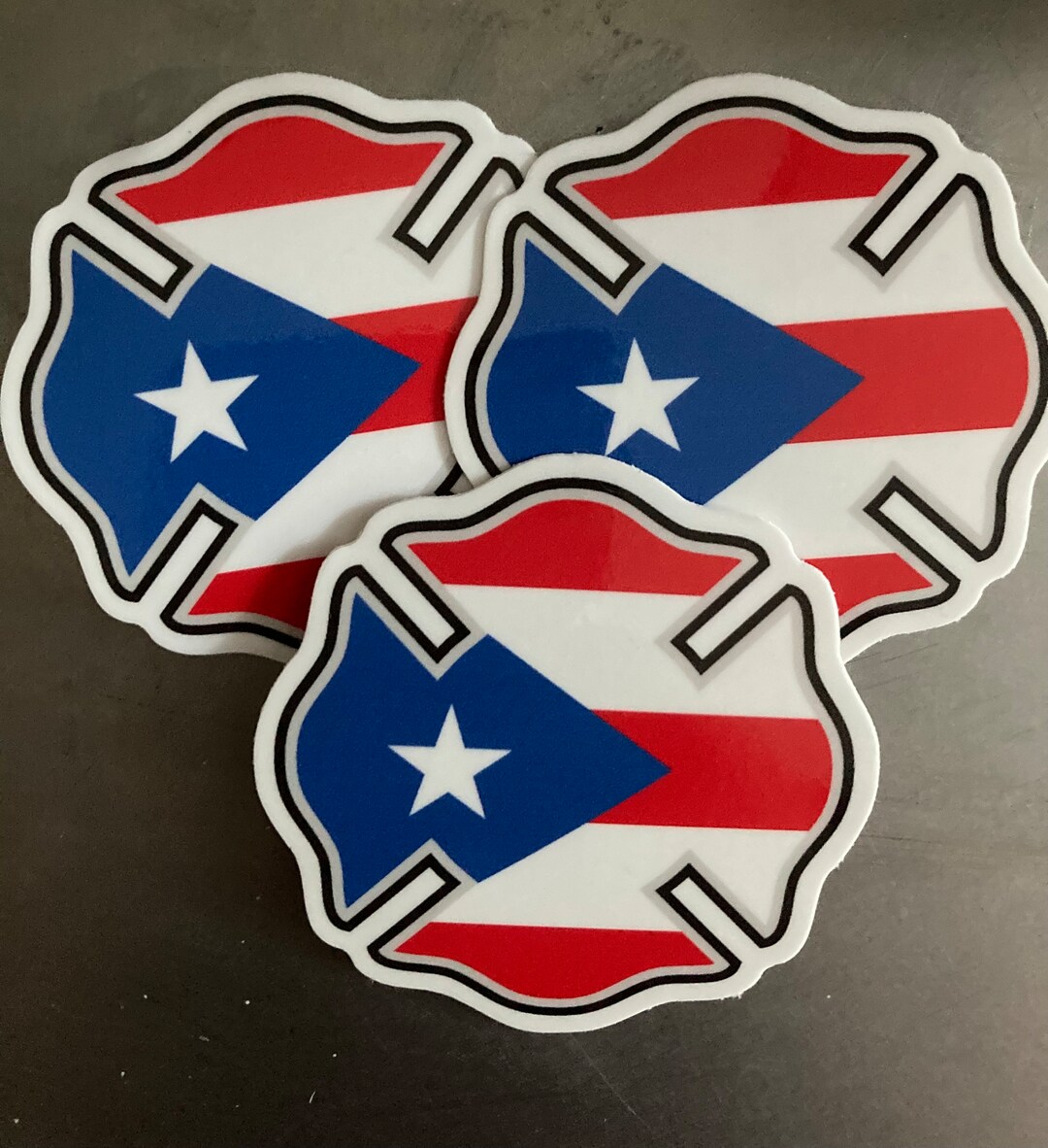 Puerto Rico Maltese Cross Helmet Sticker 2”x 2”. (sold Individually) - Etsy