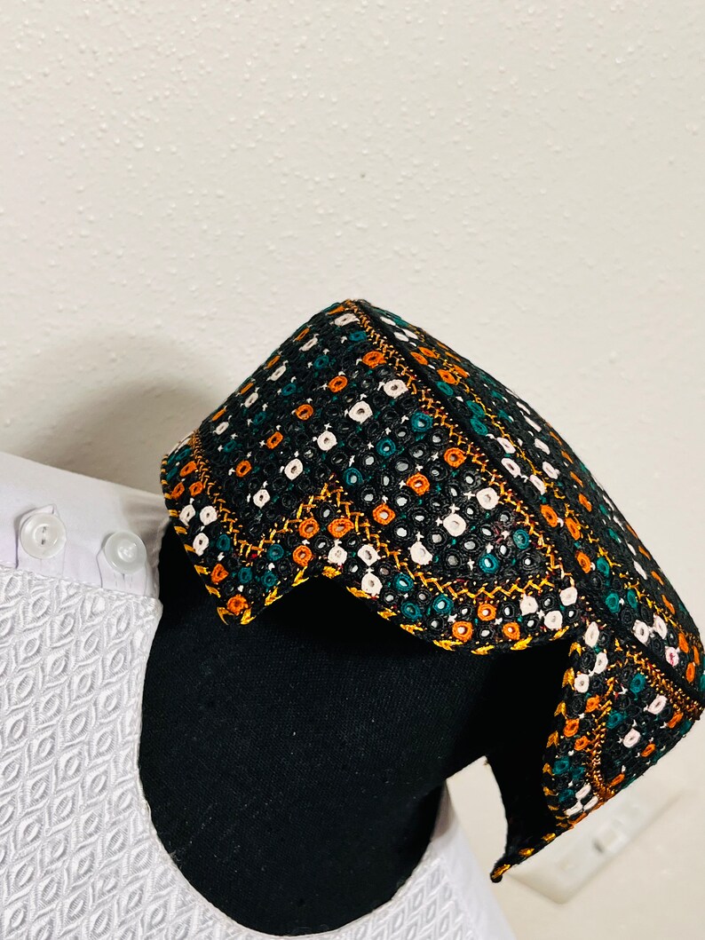 Hand Stitched Kandahari Hat: Afghan Wool Cap With Mirrors - Etsy