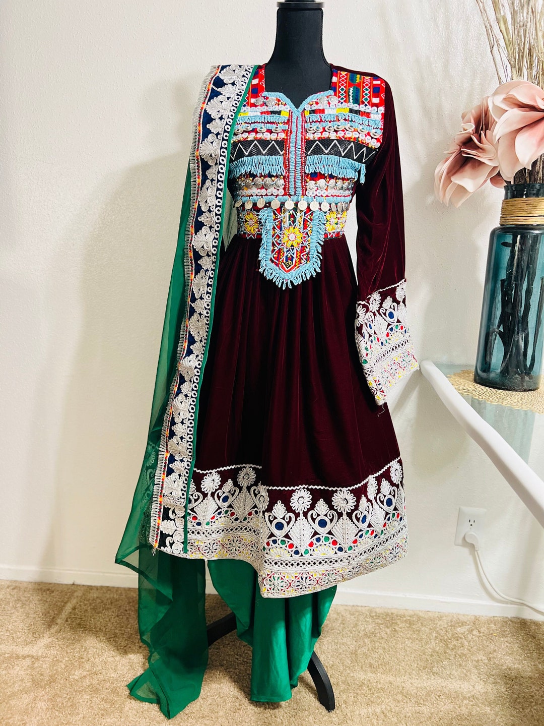 Afghan Kuchi Dress / Afghani Dress Custom Design / Kuchi Dress for ...