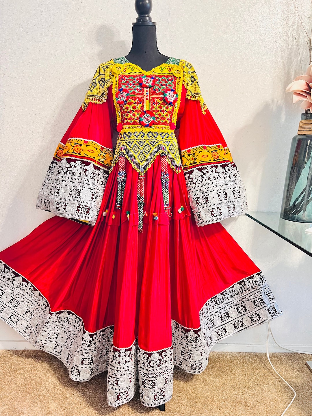 Afghan Bridal Kuchi Dress / Afghani Dress Custom Design / Kuchi Dress ...