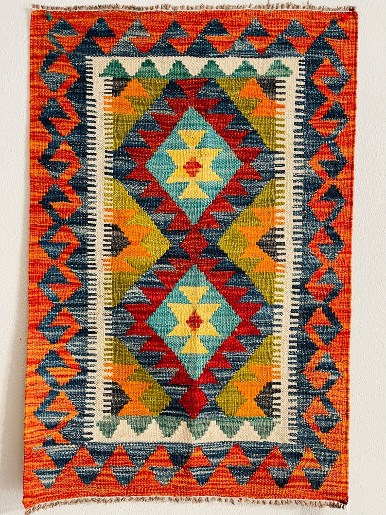 89cm X 59cm Maimanagi Handmade Small Area Rug / Afghan Handmade Small ...