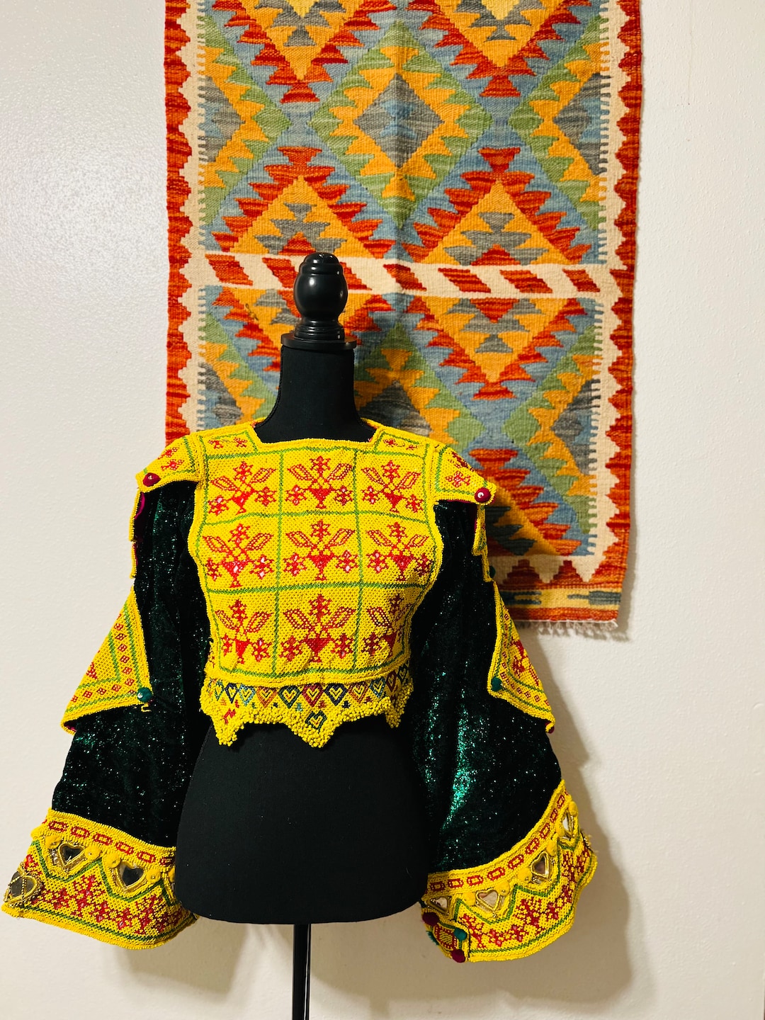 Afghan Beaded Crop Top, Vintage Beaded Crop Top, Afghan Clothing ...