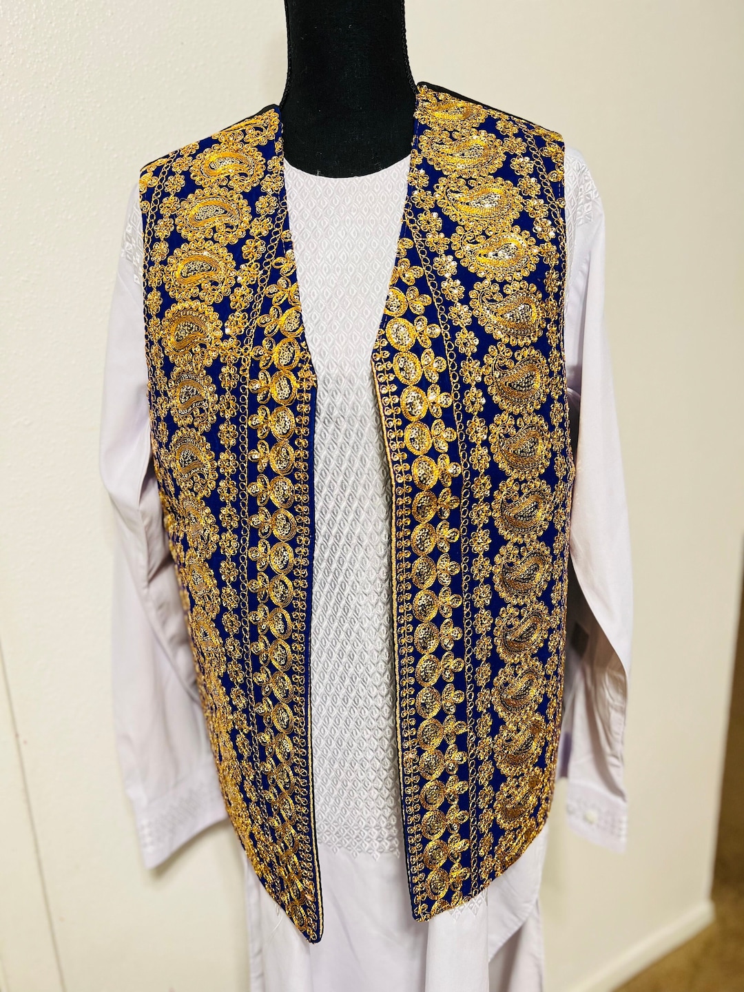 Afghan Traditional Waistcoat / Waskat for Men / Afghani Party & Wedding ...