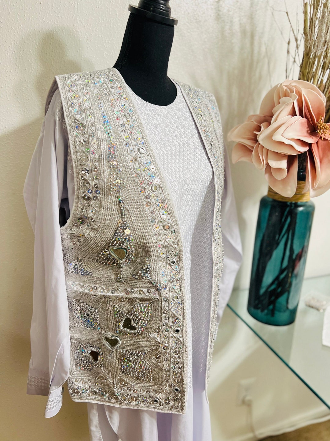 Afghan Traditional Waistcoat / Waskat for Men / Afghani Party & Wedding ...