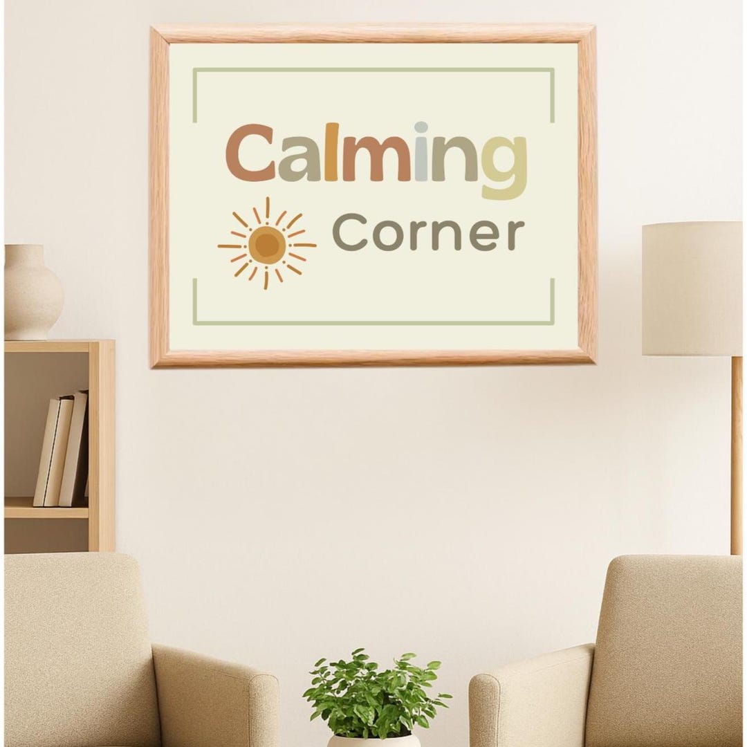 Calming Corner Sign | Digital Download | Boho Counseling Office Decor ...