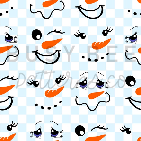 Snowman Face Seamless File Digital File - Etsy