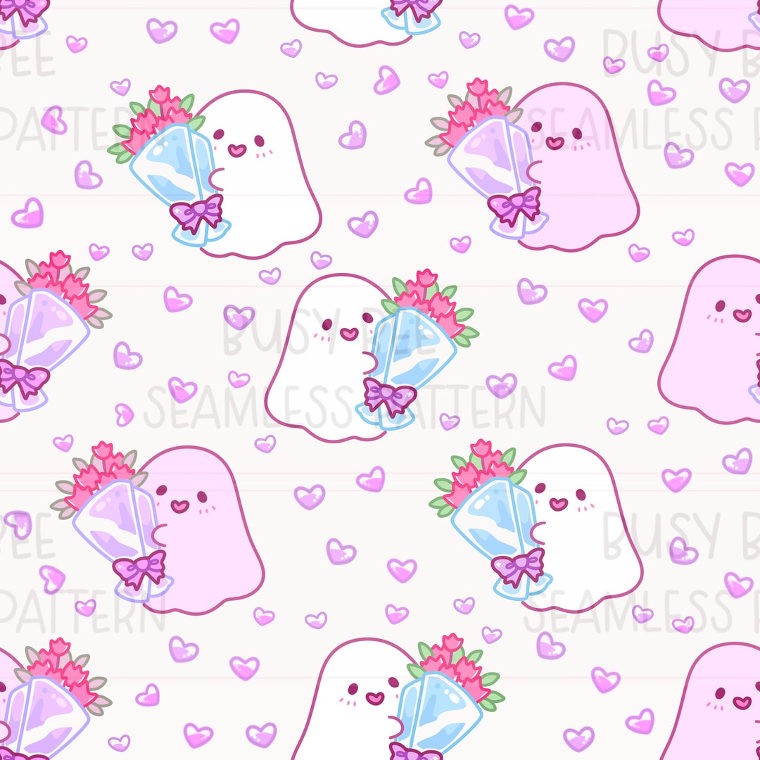 Boo Flowers Seamless Pattern - Etsy