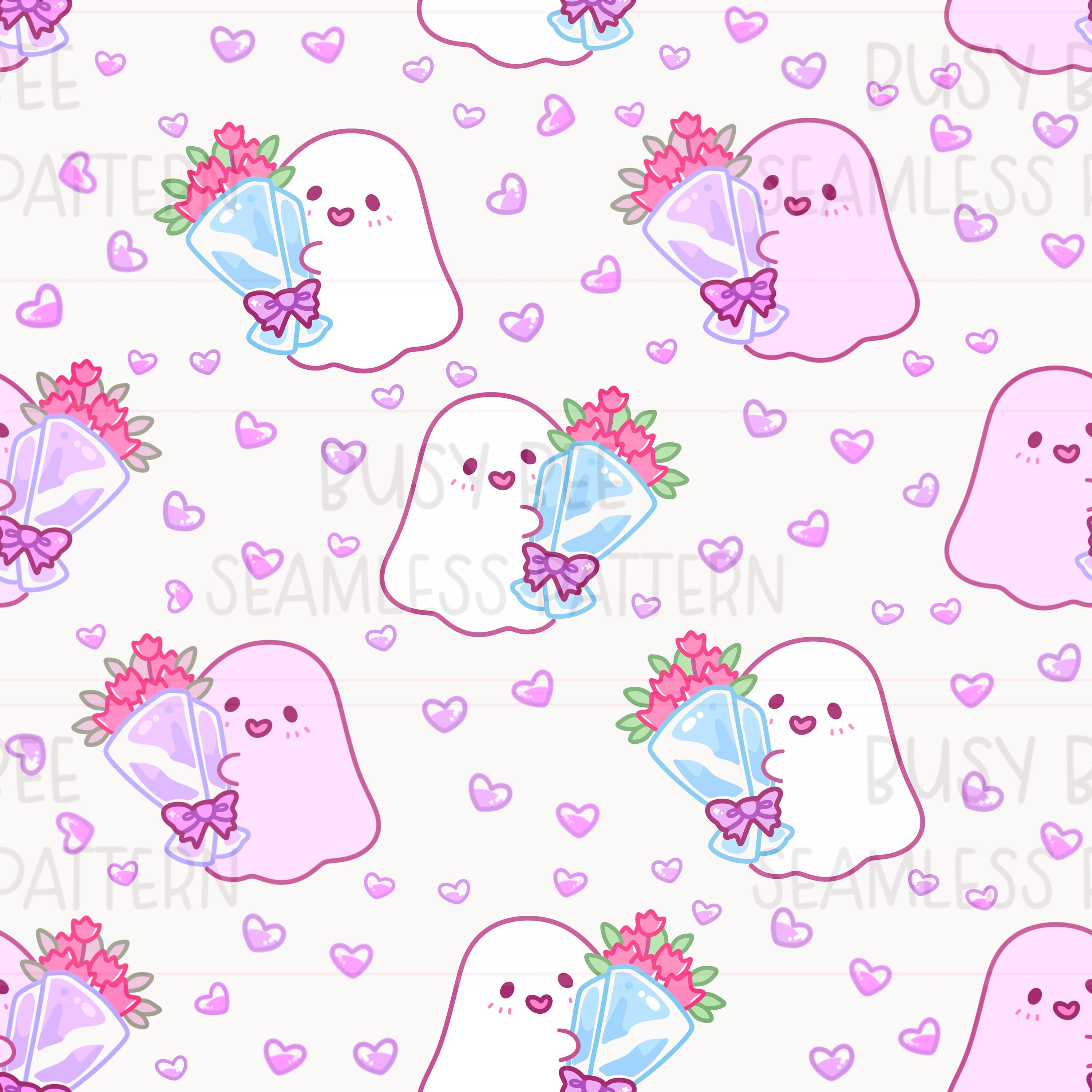Boo Flowers Seamless Pattern - Etsy