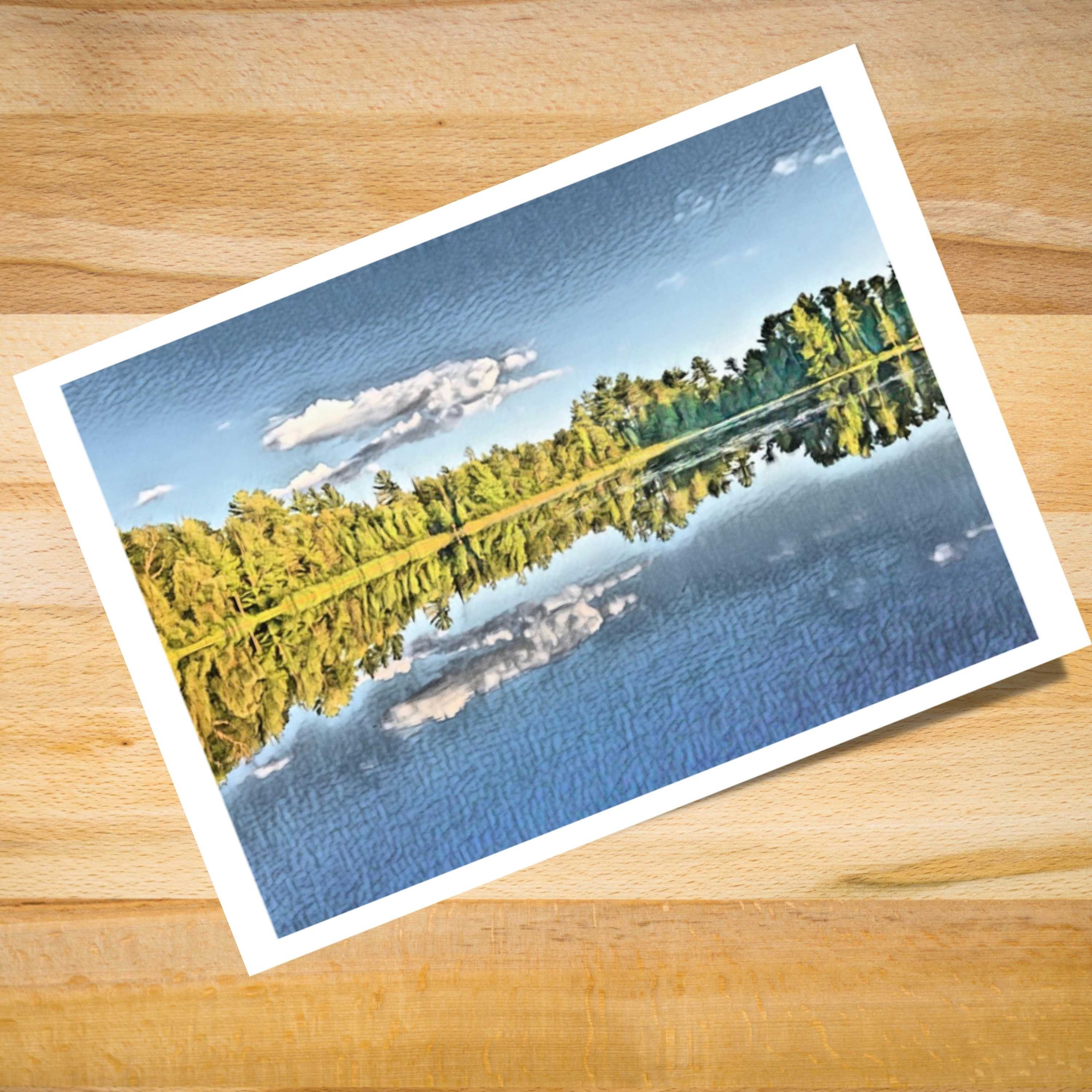Printable Lake Scene Greeting Card - Watercolor - 5"x7" - Etsy