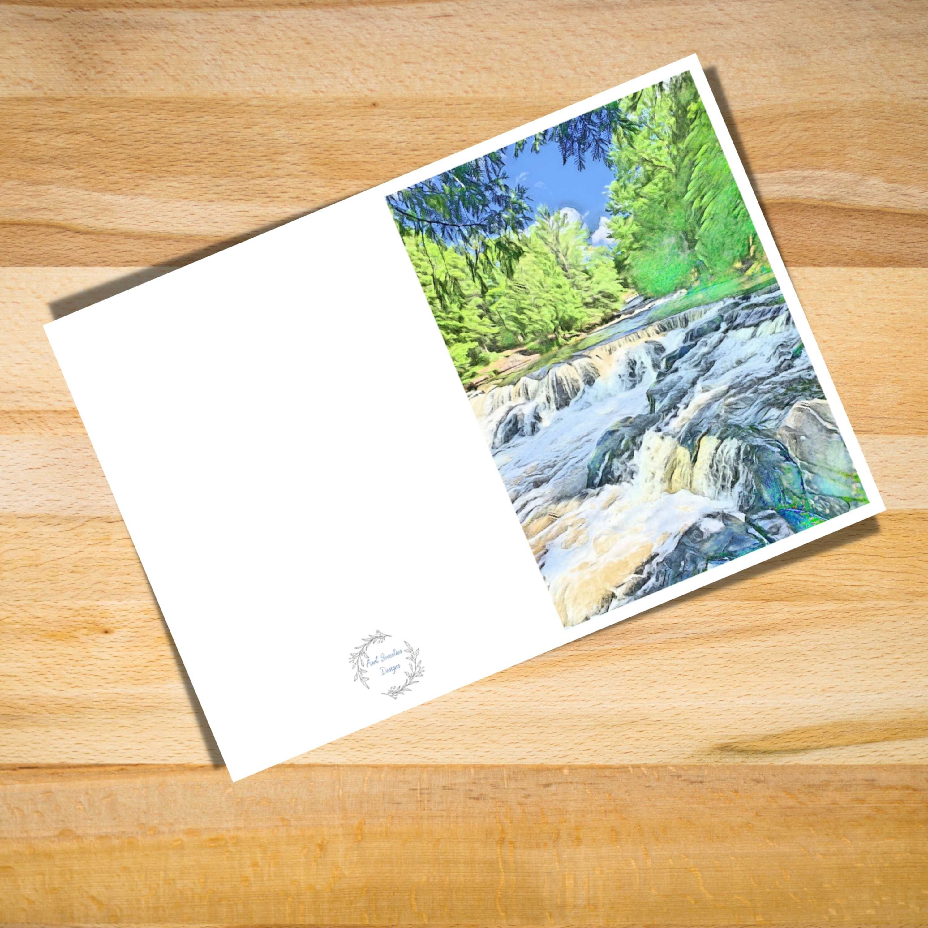 Printable Waterfall Greeting Card - Watercolor - 5"x7" - Etsy
