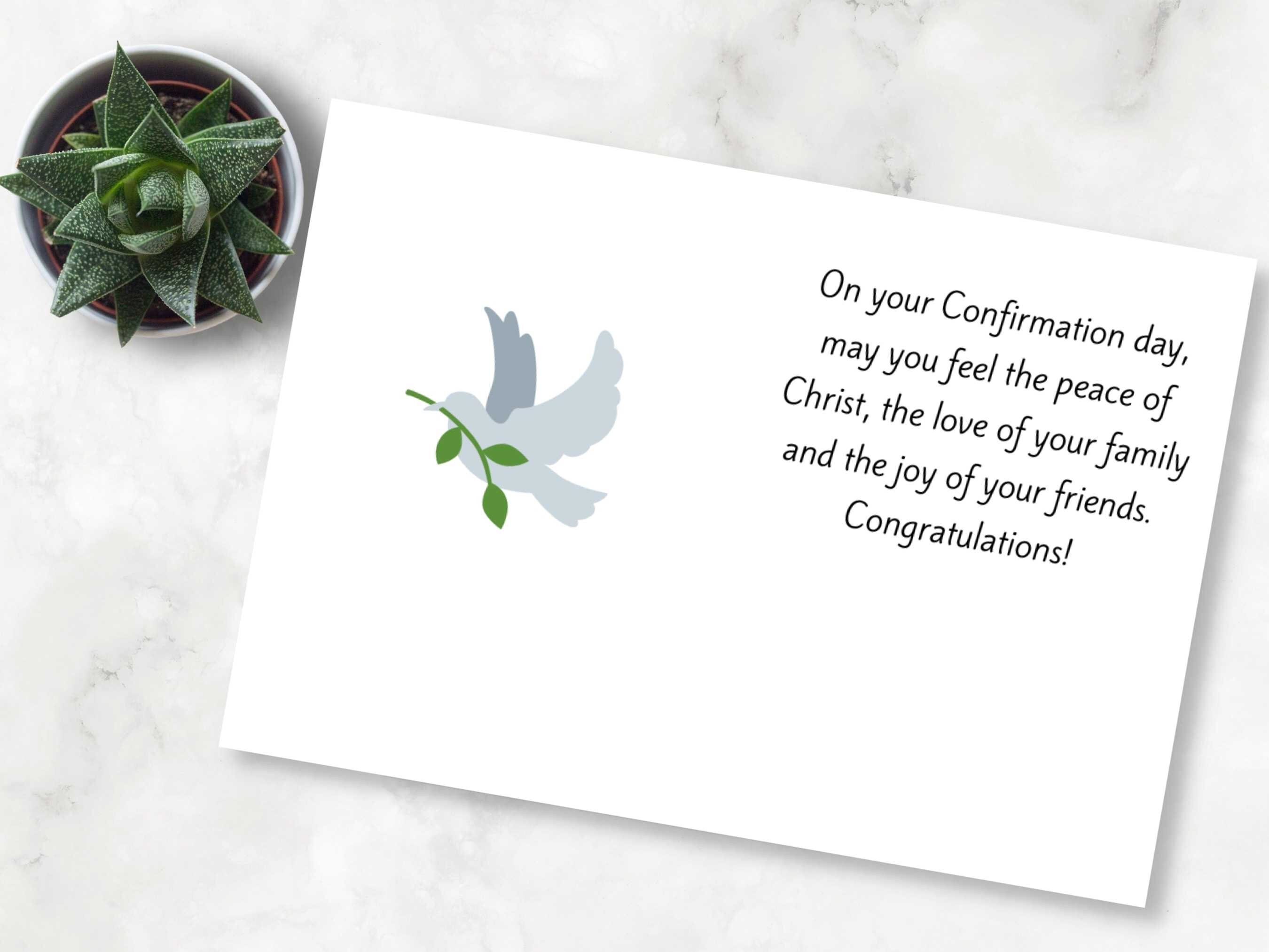 Printable Confirmation Greeting Card - 5"x7" - Confirmation, Religious ...