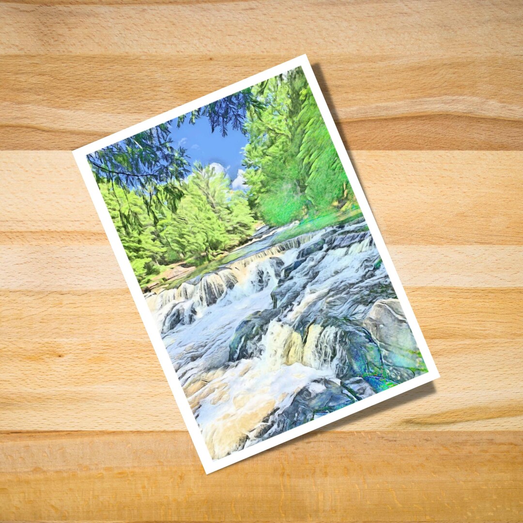 Printable Waterfall Greeting Card - Watercolor - 5"x7" - Etsy