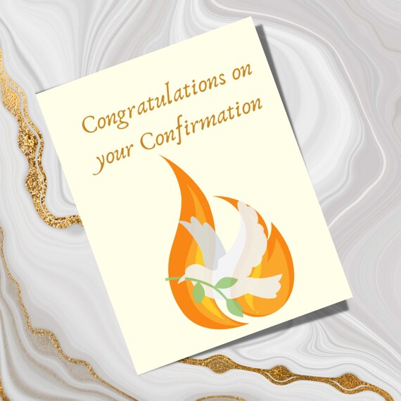 Printable Confirmation Greeting Card 5x7 | Etsy