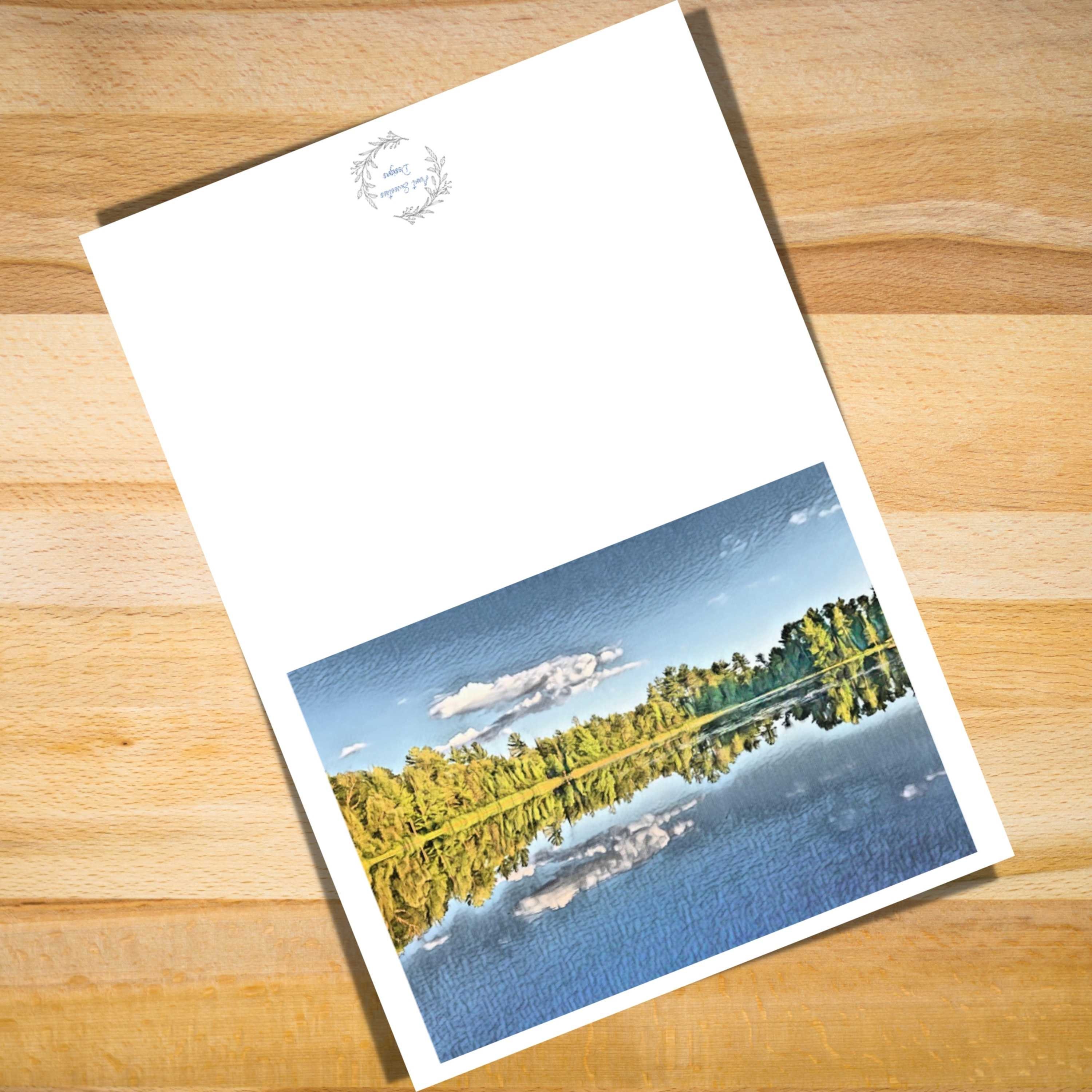 Printable Lake Scene Greeting Card - Watercolor - 5"x7" - Etsy