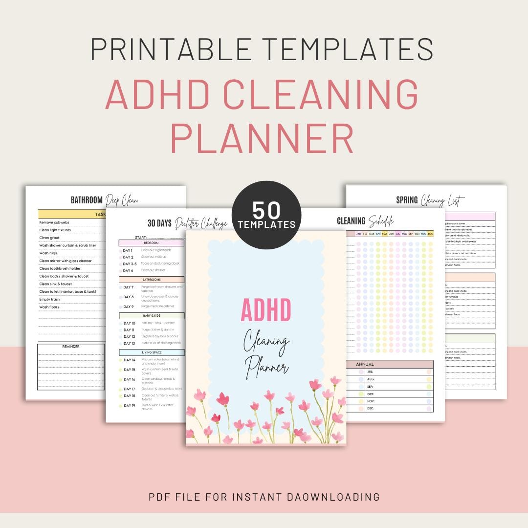 Ultimate ADHD Cleaning Planner Printable Cleaning Checklist for ADHD ...