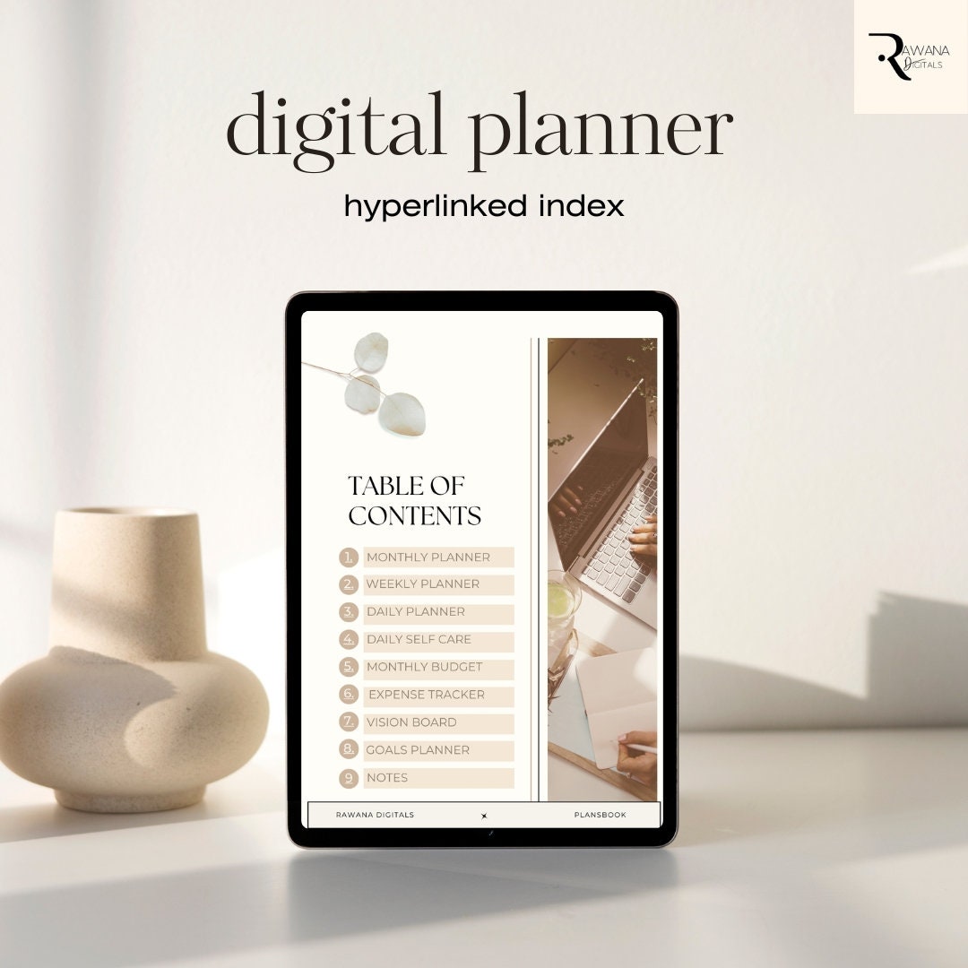Hyperlinked Digital Planner Interactive & Undated Goodnotes, Notability ...
