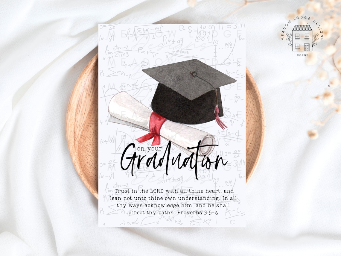 PRINTABLE Graduation Christian Card, Christian Graduation Card for Son ...