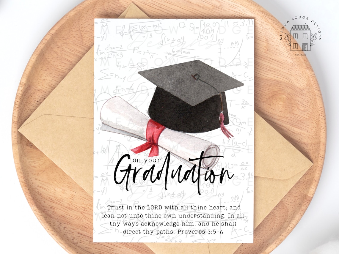 PRINTABLE Graduation Christian Card, Christian Graduation Card for Son ...