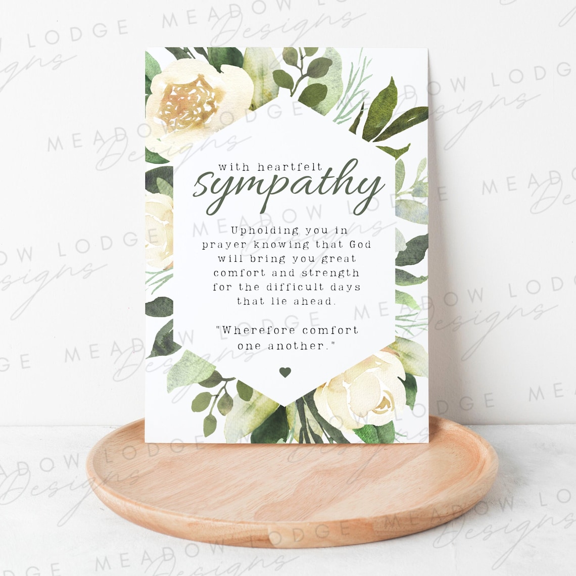 PRINTABLE Christian Sympathy Card, Instant Download, With Heartfelt ...