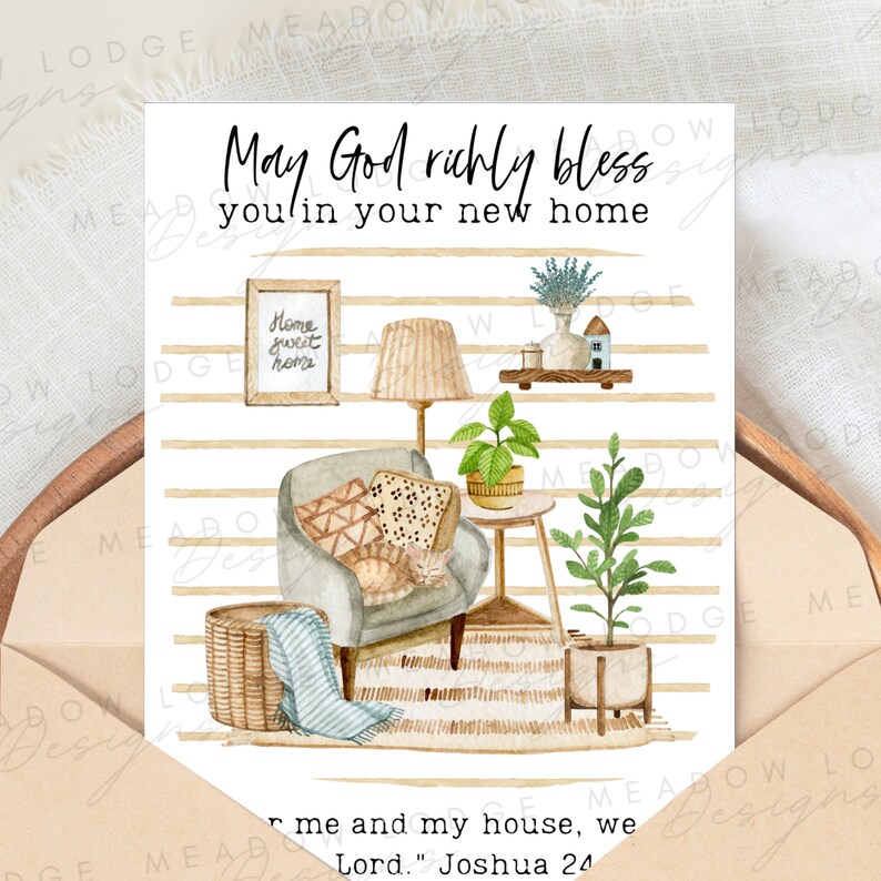 PRINTABLE God Bless You Christian New Home Card, Christian Housewarming ...