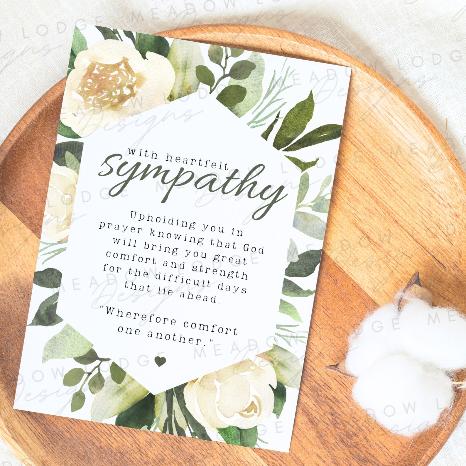 PRINTABLE Christian Sympathy Card, Instant Download, With Heartfelt ...
