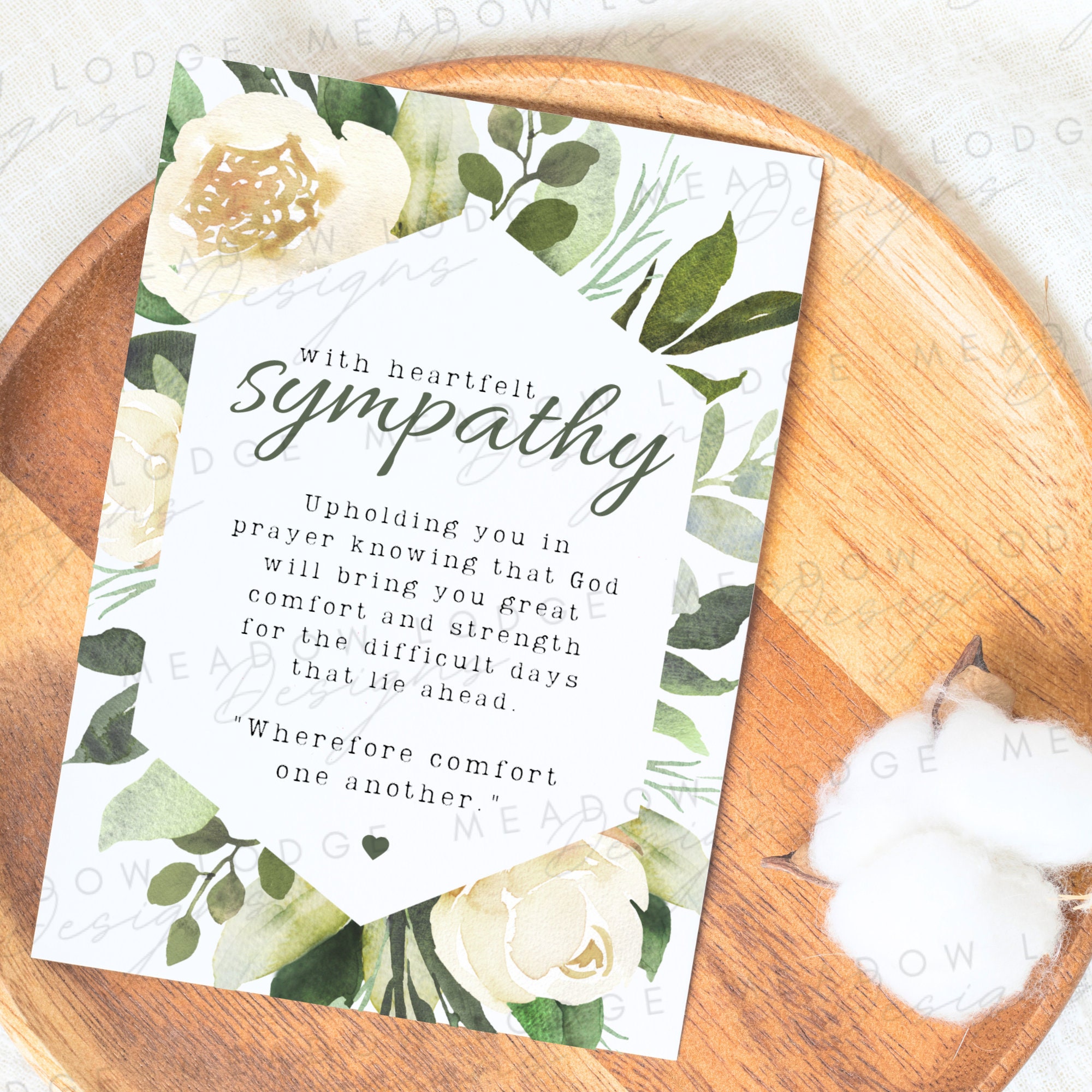 PRINTABLE Christian Sympathy Card, Instant Download, With Heartfelt ...