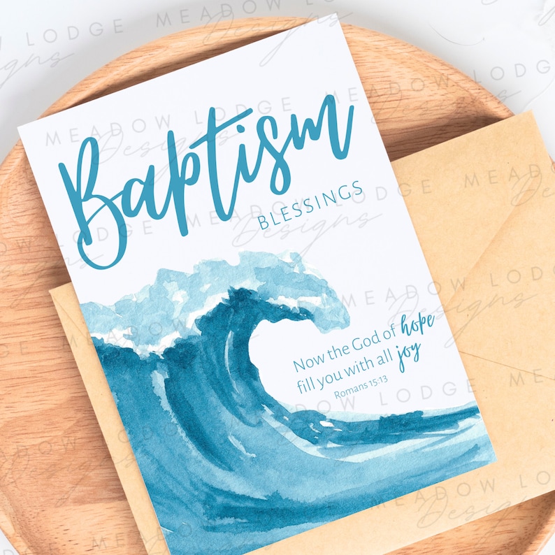 PRINTABLE Baptism Card, Instant Download Teen Christian Baptism Card ...