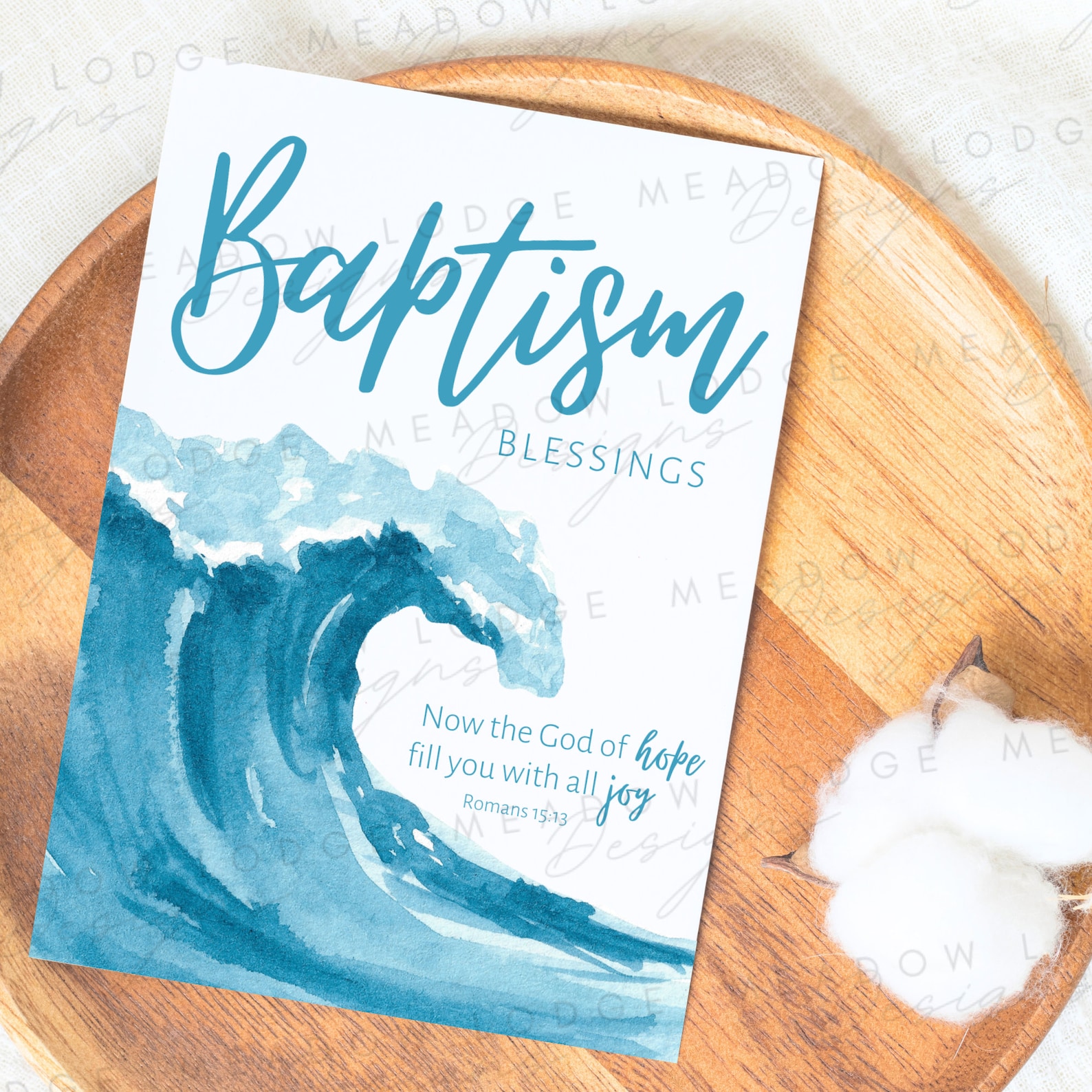 PRINTABLE Baptism Card, Instant Download Teen Christian Baptism Card ...