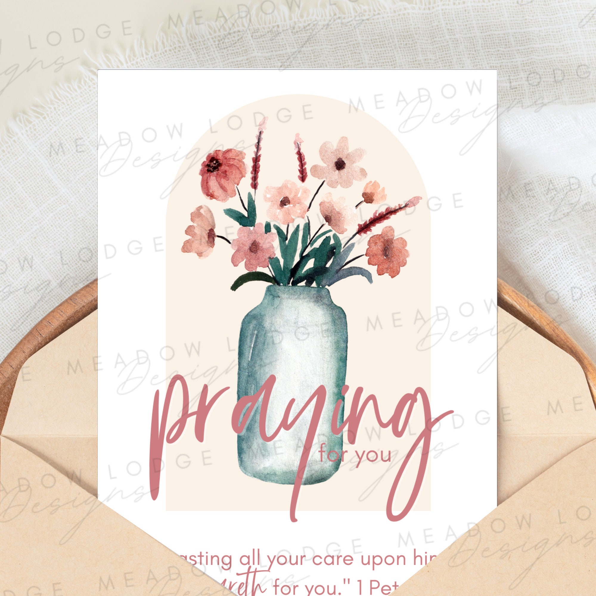 PRINTABLE Praying for You Christian Card, Christian Encouragement Card ...