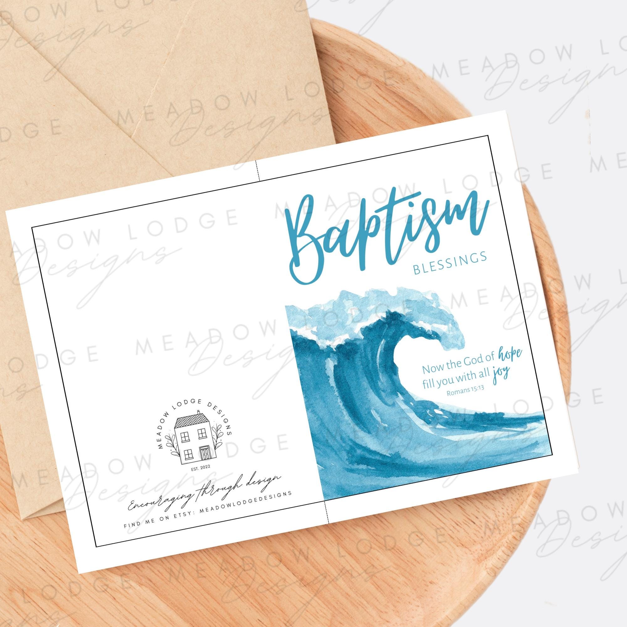 PRINTABLE Baptism Card, Instant Download Teen Christian Baptism Card ...