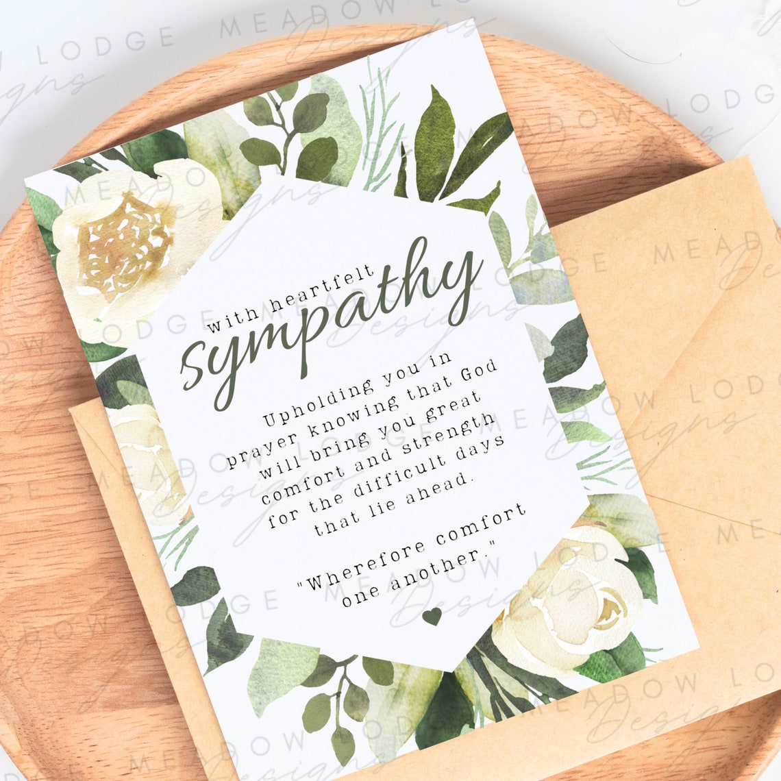 PRINTABLE Christian Sympathy Card, Instant Download, With Heartfelt ...