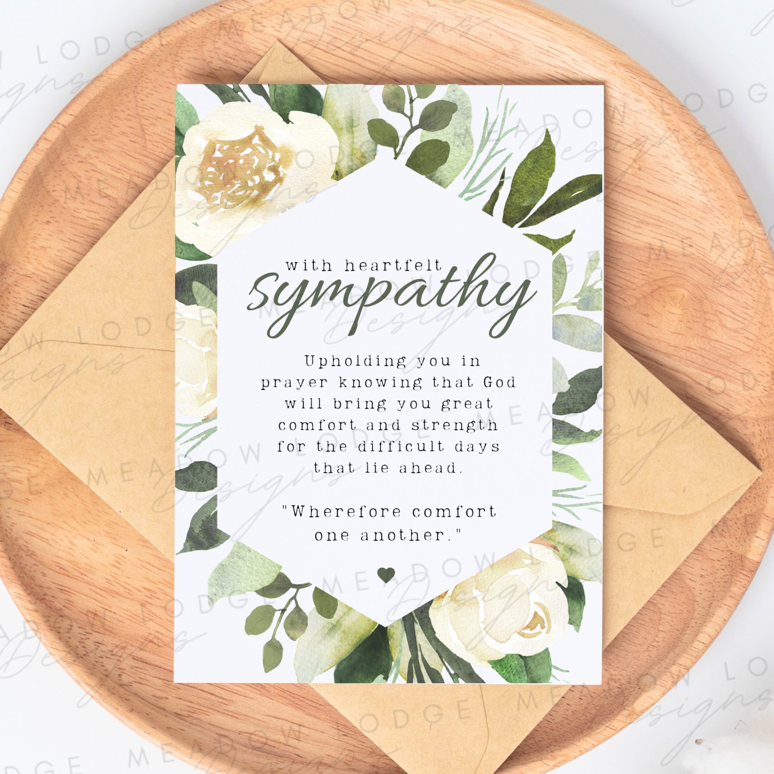 PRINTABLE Christian Sympathy Card, Instant Download, With Heartfelt ...