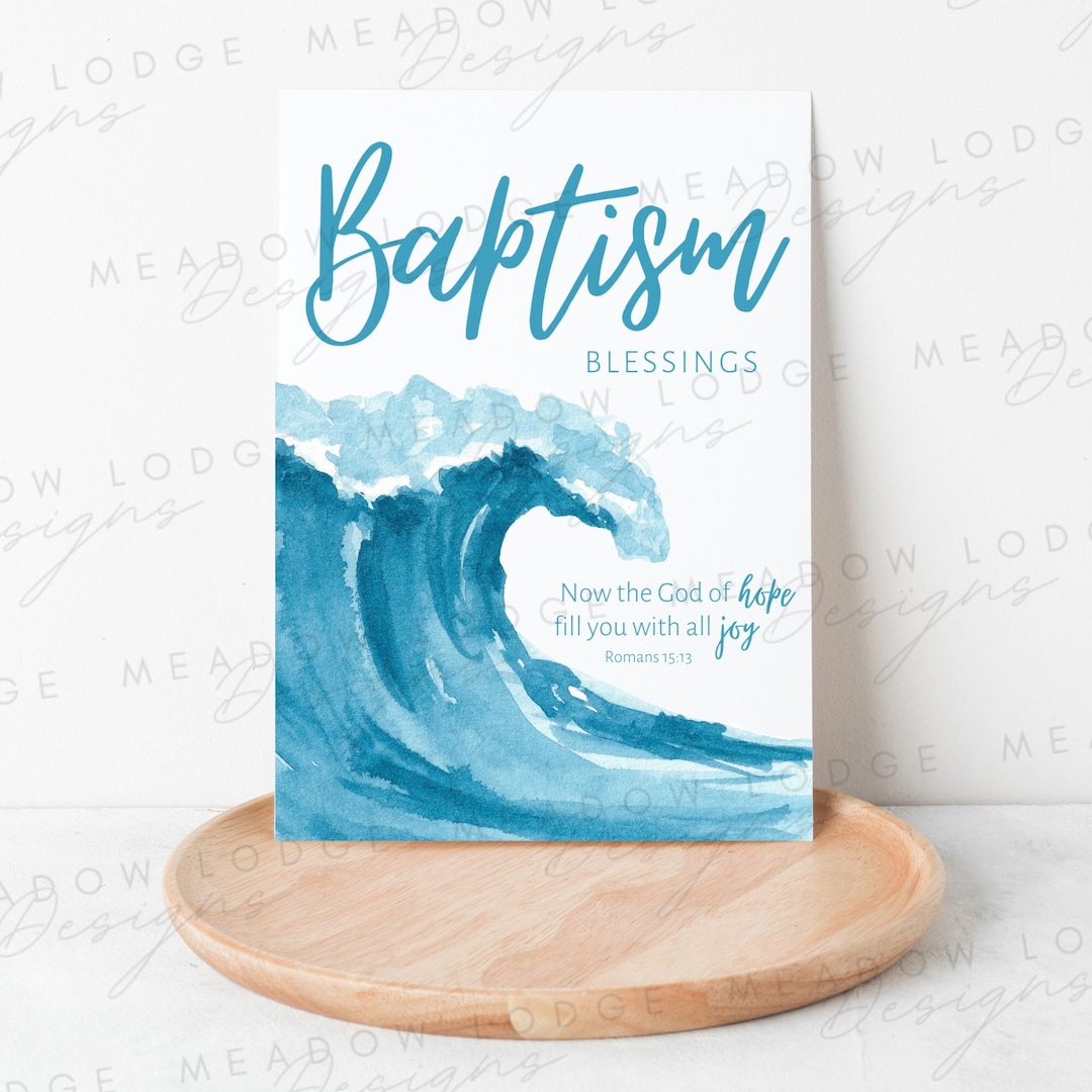 PRINTABLE Baptism Card, Instant Download Teen Christian Baptism Card ...