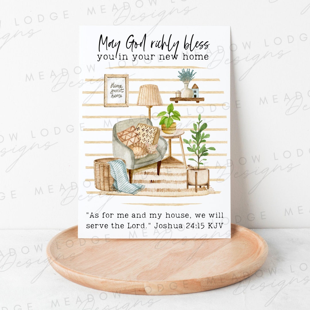 PRINTABLE God Bless You Christian New Home Card, Christian Housewarming ...