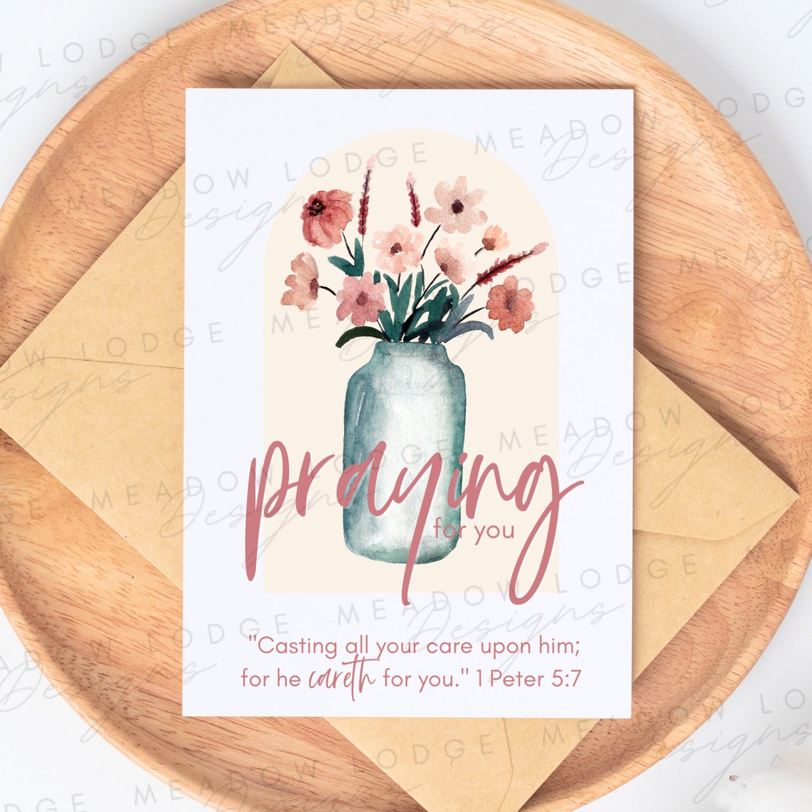 PRINTABLE Praying for You Christian Card, Christian Encouragement Card, King James Bible ...