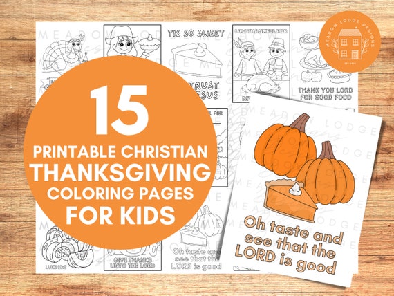 PRINTABLE Christian Thanksgiving Coloring Pages for Kids - Etsy