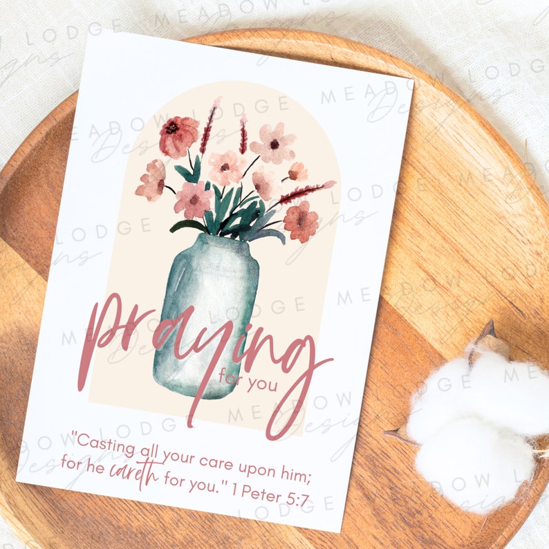 PRINTABLE Praying for You Christian Card, Christian Encouragement Card ...