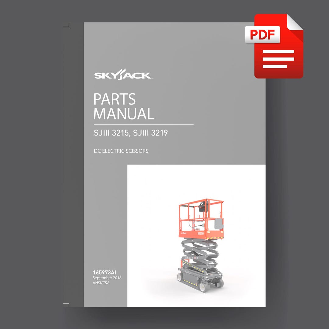 Skyjack SJIII 3215-3219 DC Electric Scissor Lift Parts Manual PDF - Etsy
