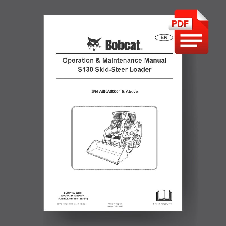 Bobcat S130 Skid Steer Loader Operation Maintenance Manual PDF - Etsy