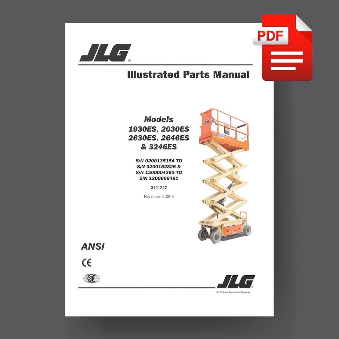 JLG 1930ES 2030ES 2630ES 2646ES 3246ES Scissor Lift Parts Manual PDF - Etsy