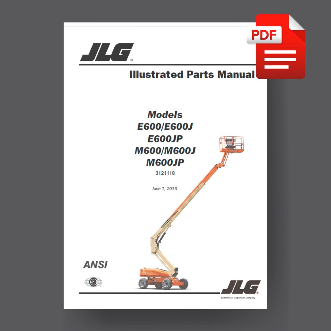 JLG E600-E600J, E600JP, M600-M600J, M600JP Articulated Boom Lift Parts Manual PDF - Etsy