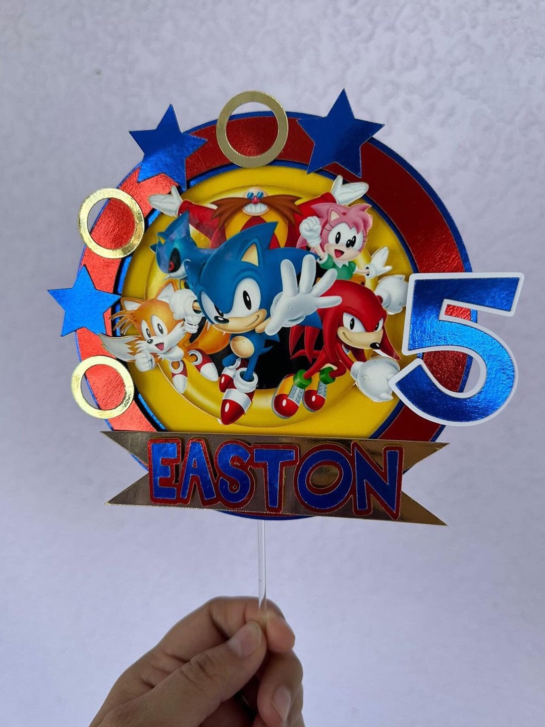 Sonic Theme Cake Topper - Etsy
