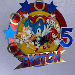 Sonic Theme Cake Topper - Etsy