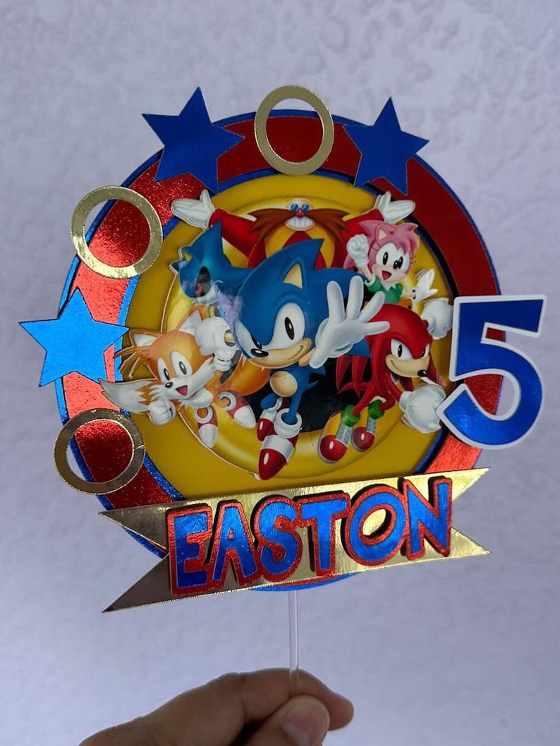 Sonic Theme Cake Topper - Etsy